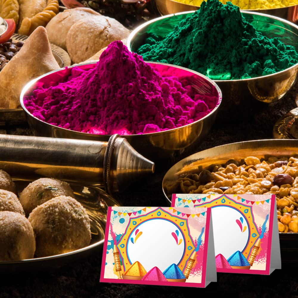Tent Style Food Tags For Holi Party – Festiko